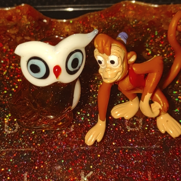 Vintage | Accents | Beautiful Little Vintage Glass Owl And Monkey From ...